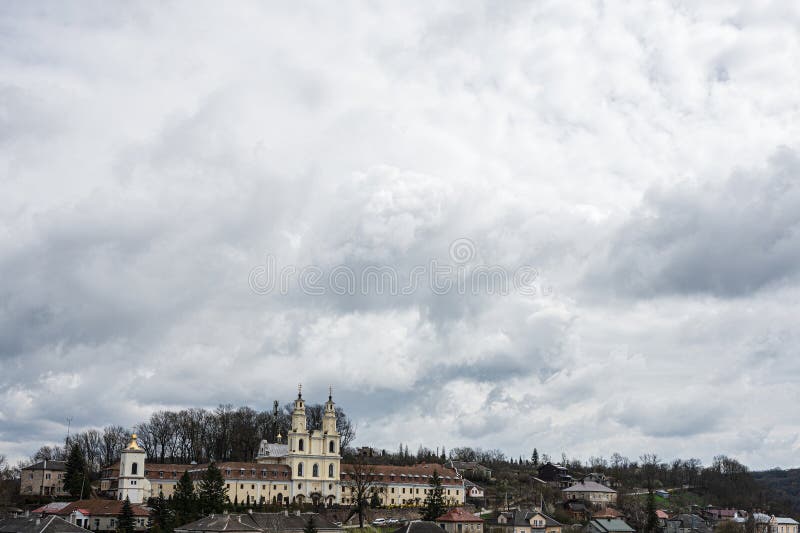 Panoramic View of Buchach Ukraine Showing Historic Architecture Under ...
