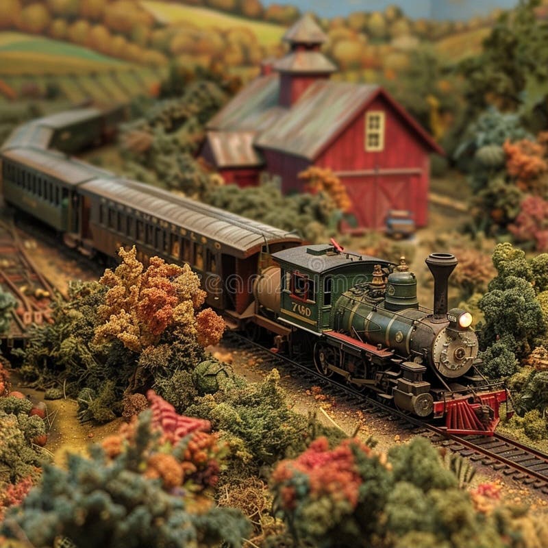 A Scenic Train beside a Lush Farm, Capturing the Essence of Rural Charm ...