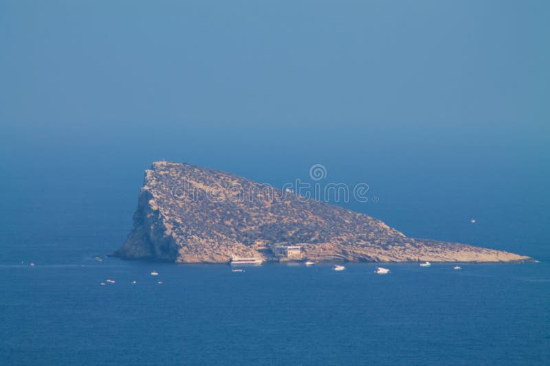 Scenic Triangular Island in the Ocean Stock Illustration - Illustration ...