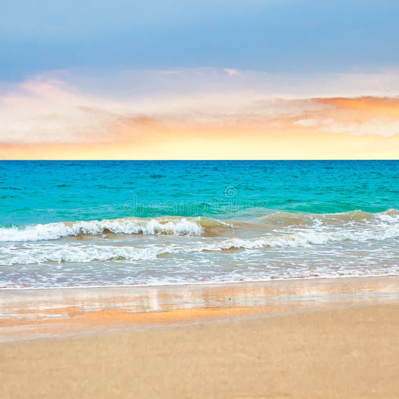 Scenic Tropical Beach of Hawaii with the Pacific Ocean Stock Image ...