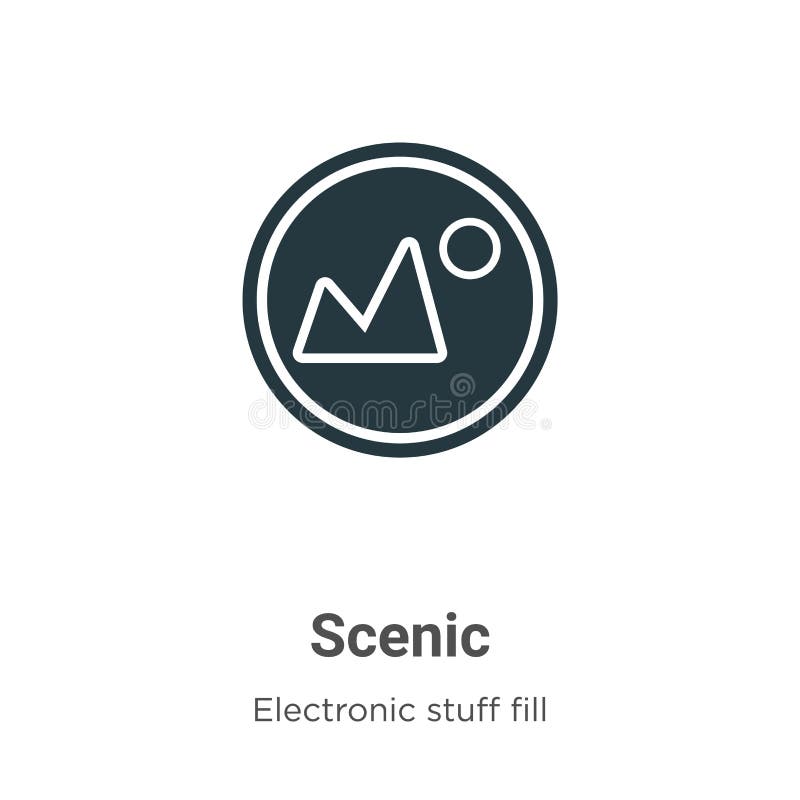 Scenic Vector Icon on White Background. Flat Vector Scenic Icon Symbol ...