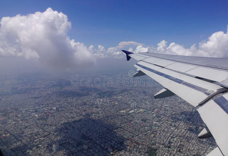 Scenic View from Airplane Window Stock Photo - Image of skyline, earth ...