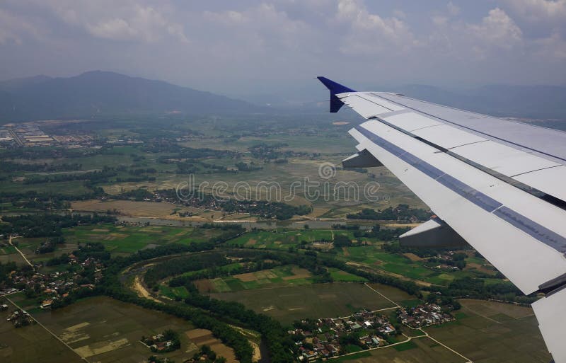 Scenic View from Airplane Window Stock Photo - Image of atmosphere ...