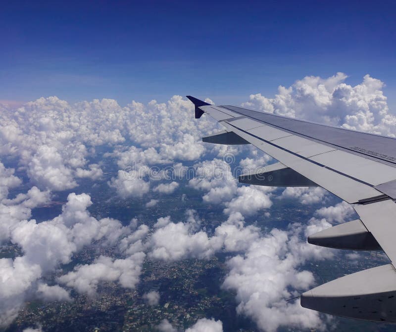 Scenic View from Airplane Window Stock Image - Image of atmosphere ...