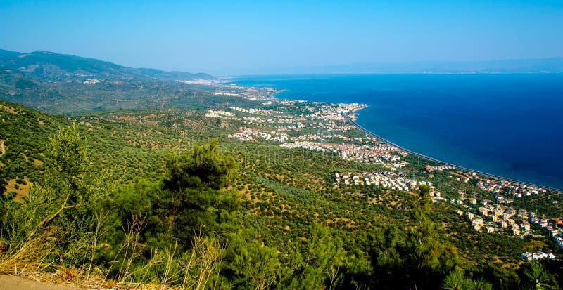 A View of Edremit Gulf Towards Lesvos... Stock Image - Image of edge ...