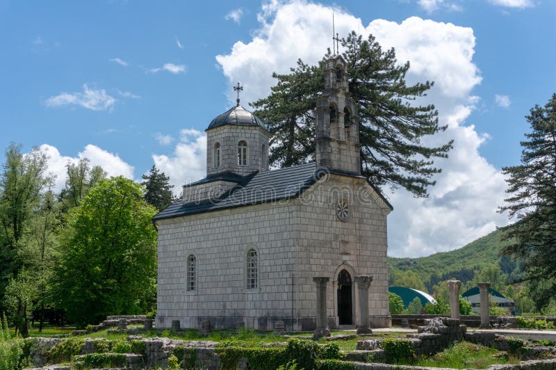 Scenic View of Ancient Beautiful White Brick Monastery. Stock Photo ...