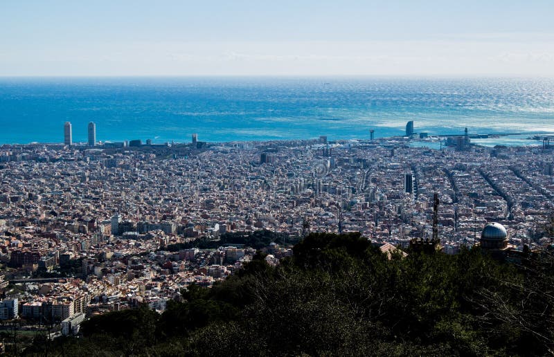 Scenic View of Barcelona City in Spain in the Daylight Stock Image ...