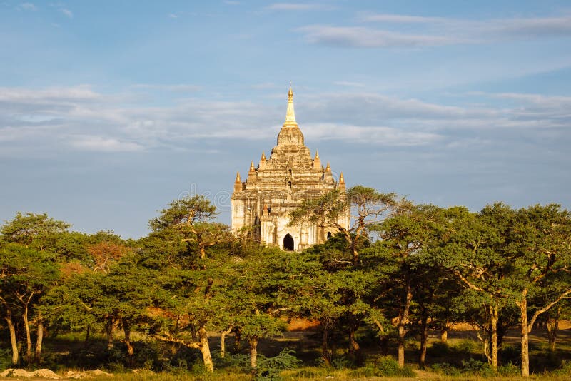 Scenic View of Beautiful Ancient Temple at Sunset, Bagan Stock Image ...