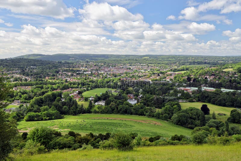 Scenic View from the Box Hill, England Stock Image - Image of trees ...