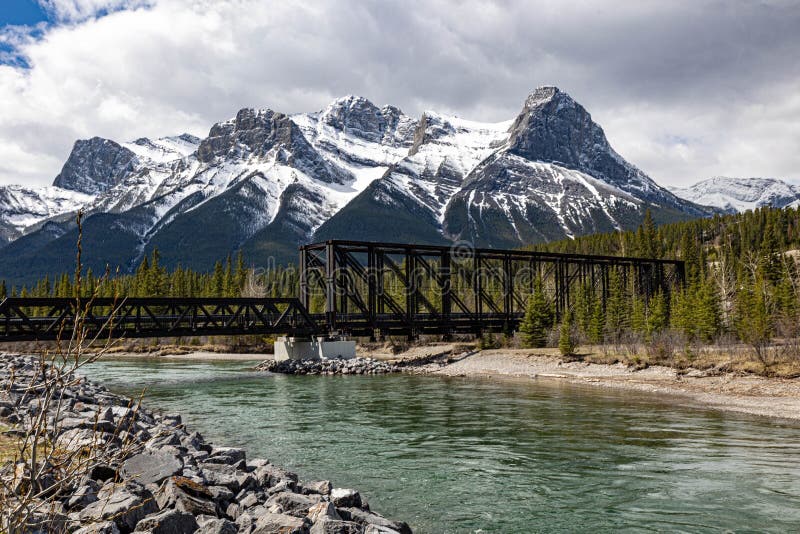 Scenic View of Bridge Built Over a River Stream with Beautiful ...