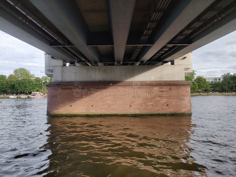 Scenic View of a Bridge with Its Foundations Standing in a River ...
