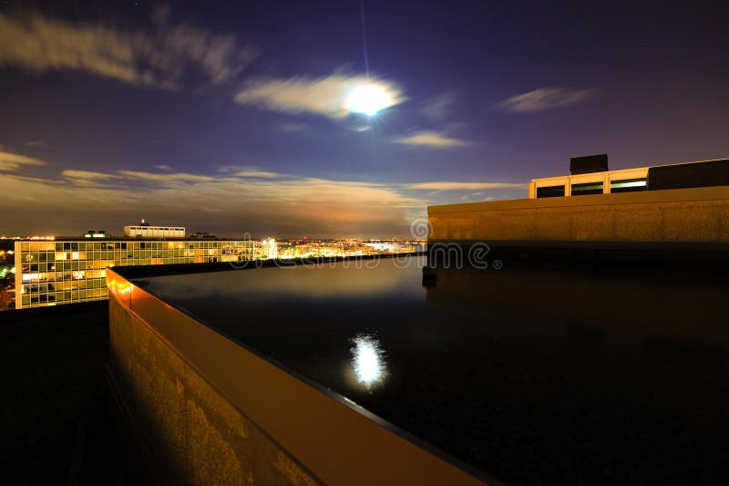Scenic View of Buildings in a City during the Night Stock Image - Image ...