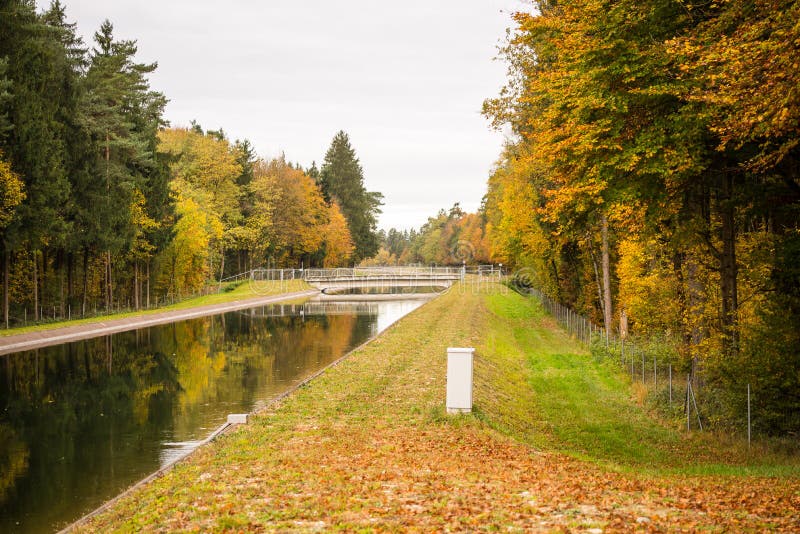 Scenic View of Canal with Trees Aligning it Stock Image - Image of ...