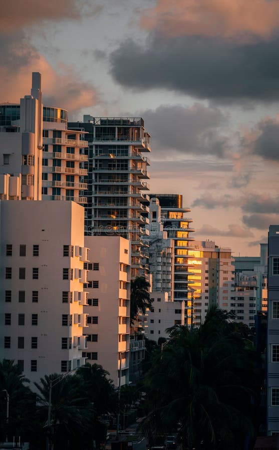 Scenic View of City Skyline during Sunset Stock Image - Image of ...