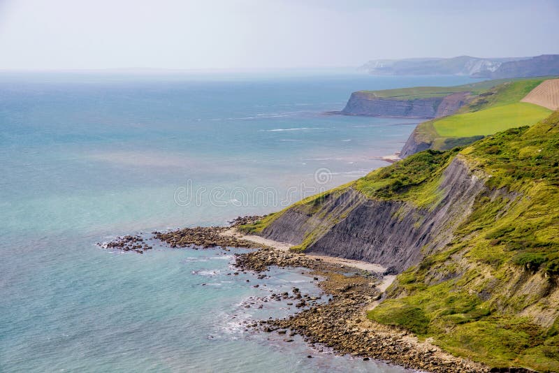 Scenic View of Cliffs on the Jurassic Coast Stock Photo - Image of site ...