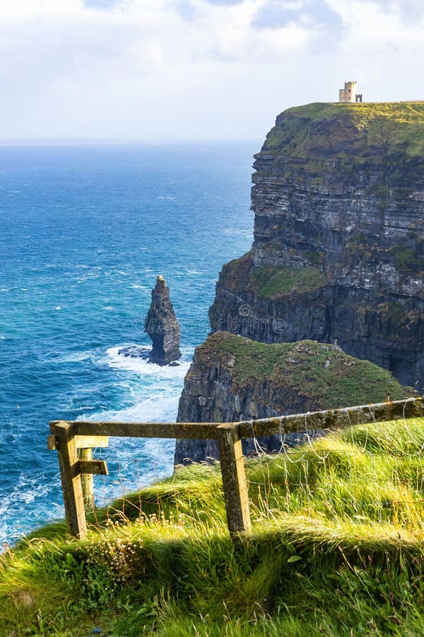 Scenic View of the Cliffs of Moher and O Brien S Tower at Sunrise Stock ...