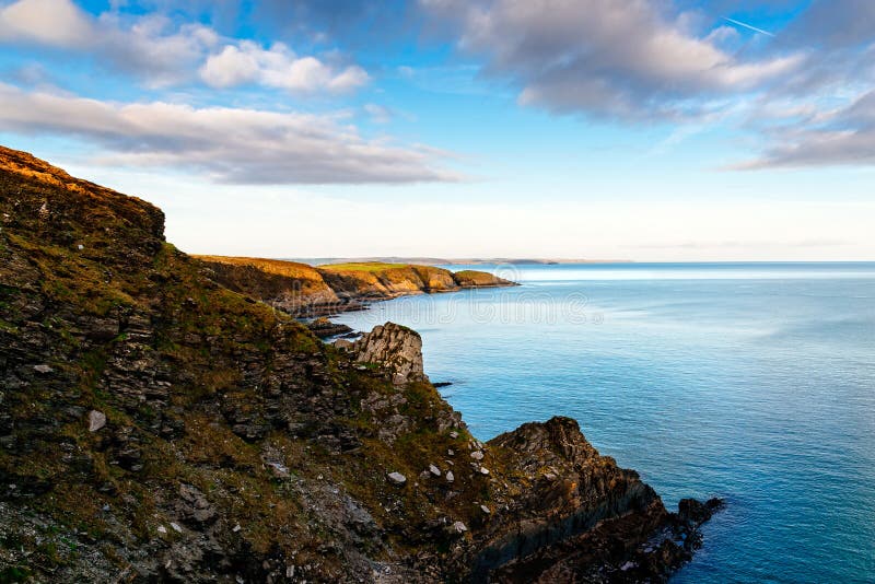 Scenic View of Cliffs at Old Head of Kinsale Stock Image - Image of ...