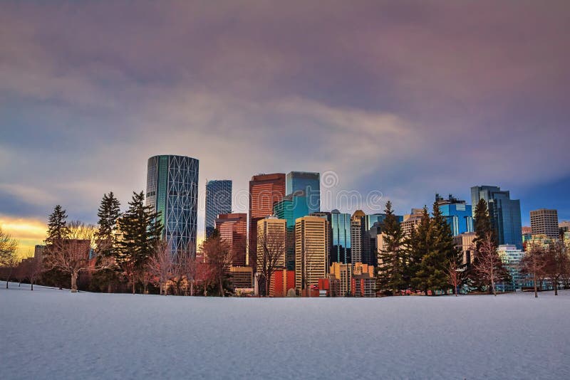 Cloudy Sky Over Downtown Calgary Stock Image - Image of calgary ...