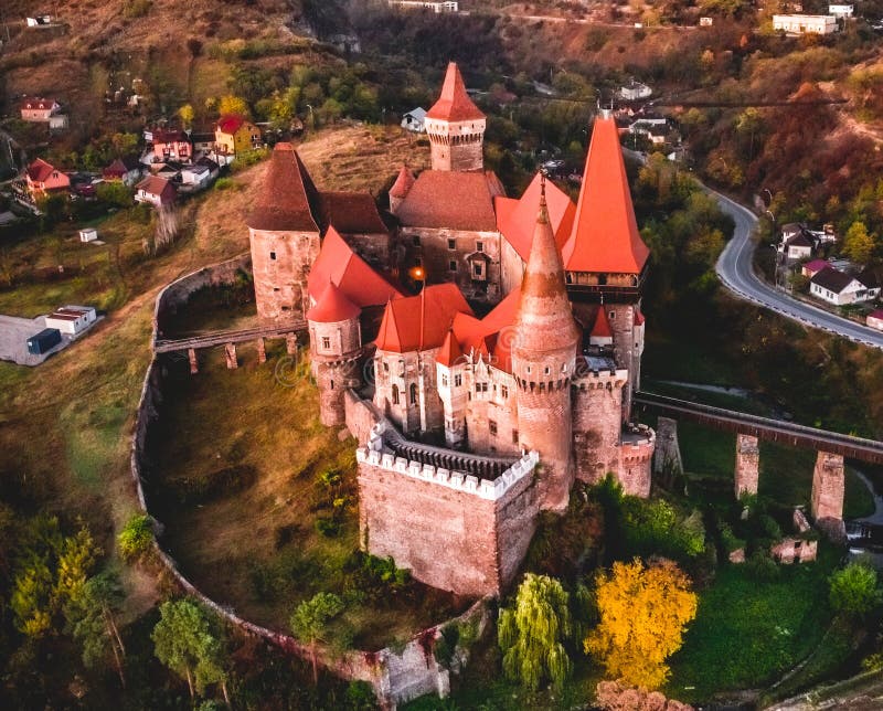 Scenic View of Corvin Castle Stock Photo - Image of history, fortress ...