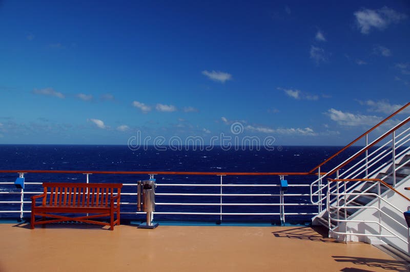 Scenic View of Cruise Ship Deck and Ocean Stock Photo - Image of climb ...