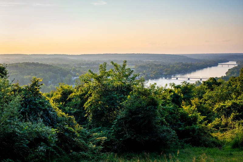 Scenic View of Delaware River Bridges from Goat Hill Overlook Stock ...