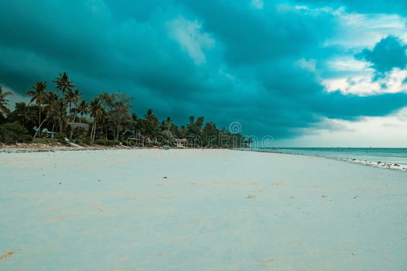Scenic View of Diani Beach on a Rainy Day in Diani, Kenya Stock Image ...