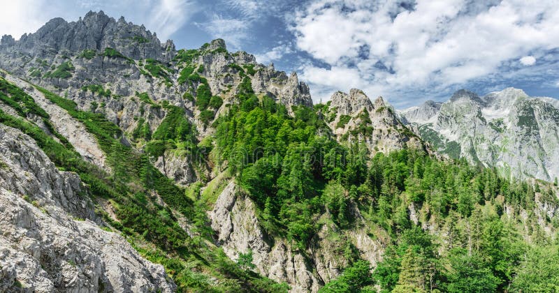 Scenic View of Dolomite Rock Formations in Totes Gebirge Mountainrange ...