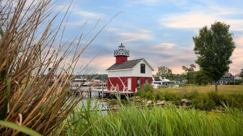Scenic View of Douglas Light House in the Michigan State Stock Photo ...