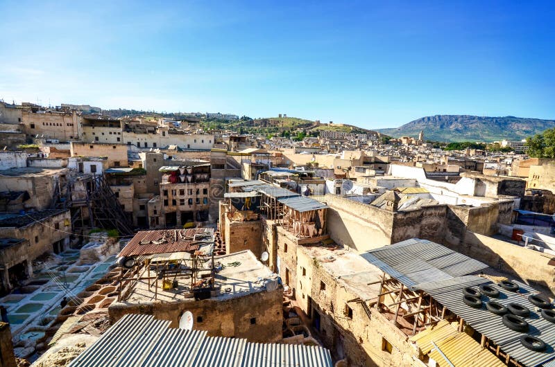 Scenic View of Downtown Fes in Summer Editorial Stock Photo - Image of ...