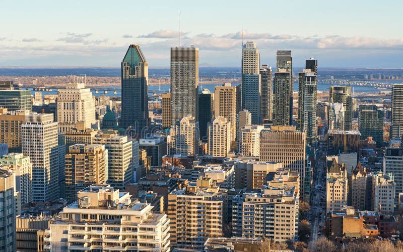 Scenic View of Downtown Montreal Stock Photo - Image of cityscape ...