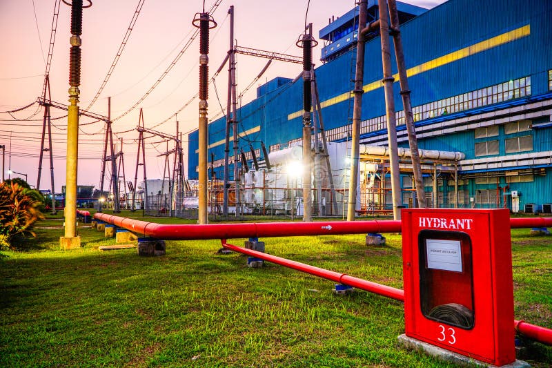 Vivid Energy Landscape: High-voltage Power Lines and an Industrial ...