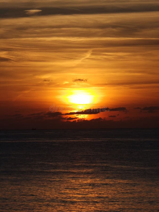 Scenic View of an Epic Sunset Scene Over the Sea Stock Image - Image of ...