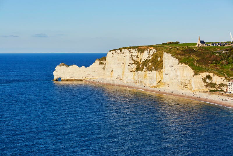 Scenic View of Etretat Village Stock Image - Image of europe, landmark ...