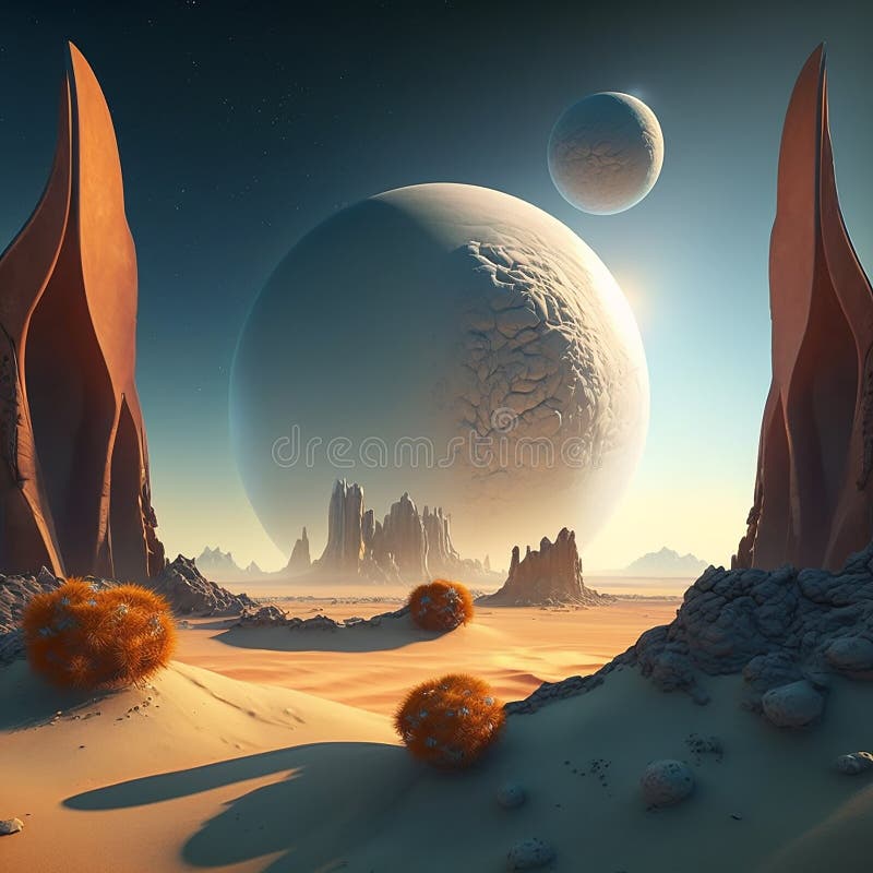 Scenic View of a Far Off Planet. Created Using Ai Generative. Stock ...
