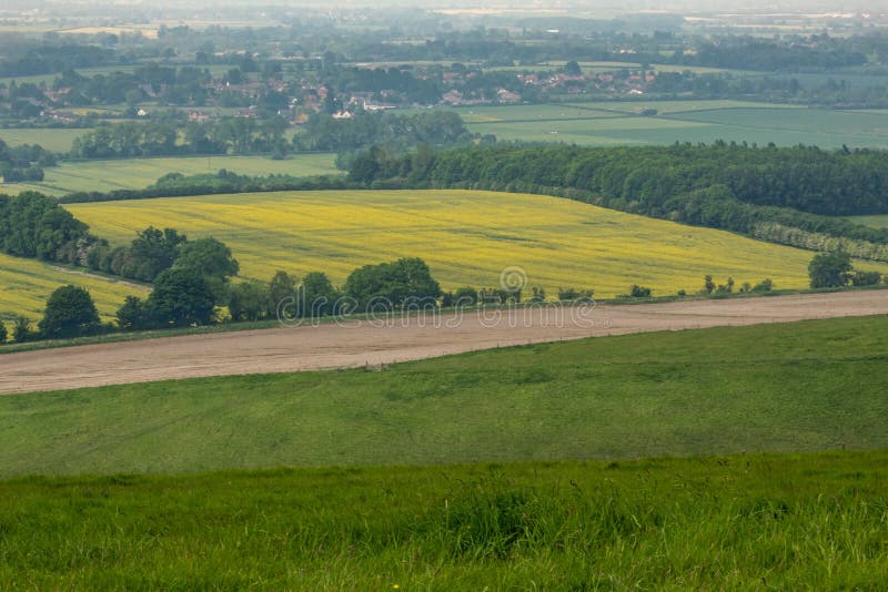 Scenic View of Fields and Houses in Oxfordshire, England Stock Image ...