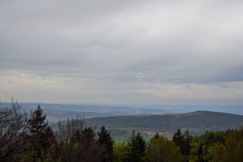 Scenic View of Forested Mountains on a Gloomy Day Stock Photo - Image ...