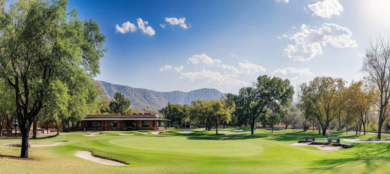 Scenic View of a Golf Course with Lush Green Fairways, Trees, and ...