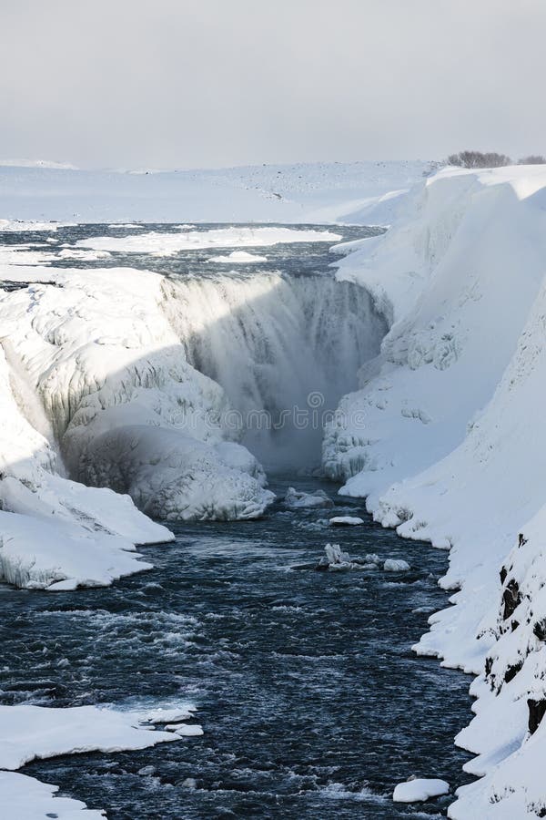 Scenic View of Gullfoss Falls during Winter in Iceland Stock Image ...