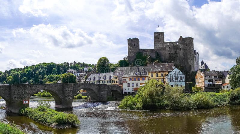 Scenic View of the Historic Runkel Castle on the Lahn Stock Image ...