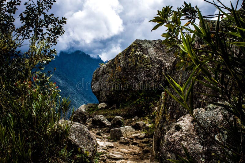 Scenic View of the Inca Trail in Cusco, Peru Covered in Clouds Stock ...