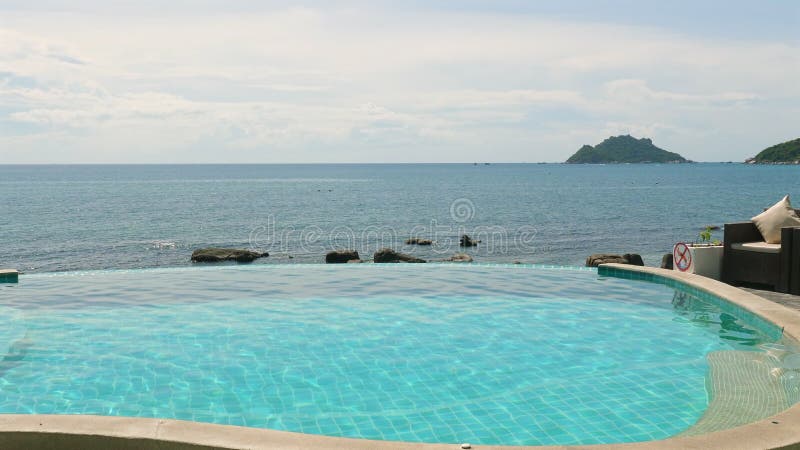 Infinity Pool Overlooking Ocean Stock Video - Video of resort ...