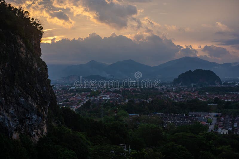 Scenery Of Sunset At Ipoh,Perak,Malaysia. Stock Image - Image of ...