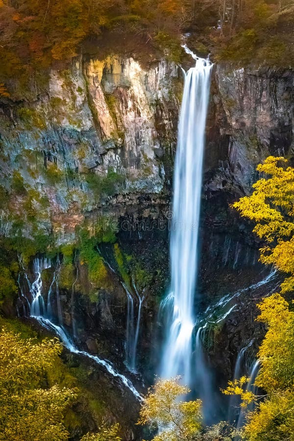 Scenic View of Kegon Falls at Fall in Nikko Japan Stock Image - Image ...