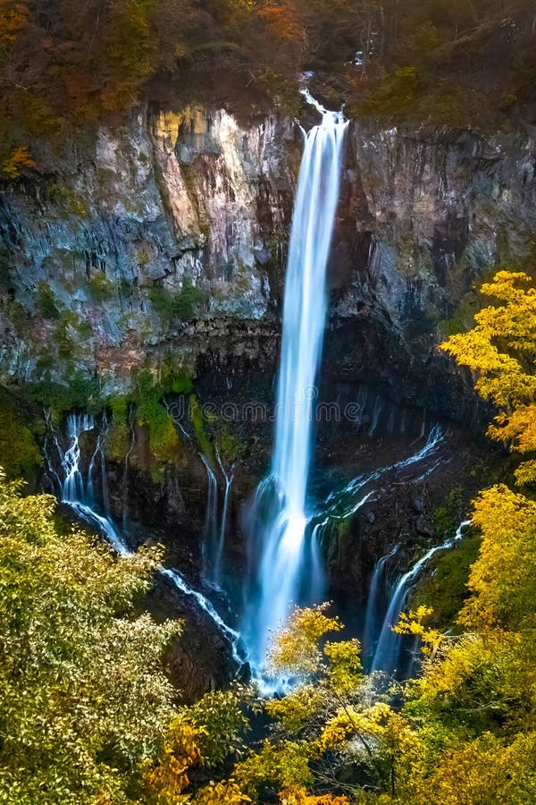 Scenic View of Kegon Falls at Fall in Nikko Japan Stock Photo - Image ...