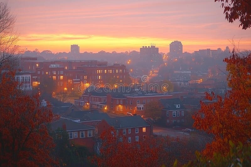 A Scenic View of the Lancaster Skyline at Sunset Stock Photo - Image of ...