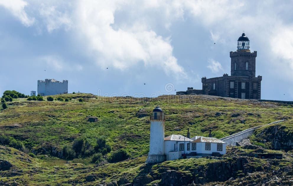 Scenic View of the Lighthouses on the Isle of May Stock Photo - Image ...