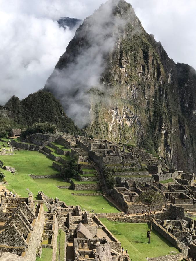 Scenic View of Machu Picchu Hidden in Clouds. Peru Stock Photo - Image ...