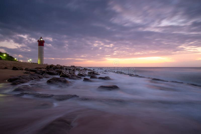 Scenic View of a Magical Sunset Over the Umhlanga Beach Stock Photo ...