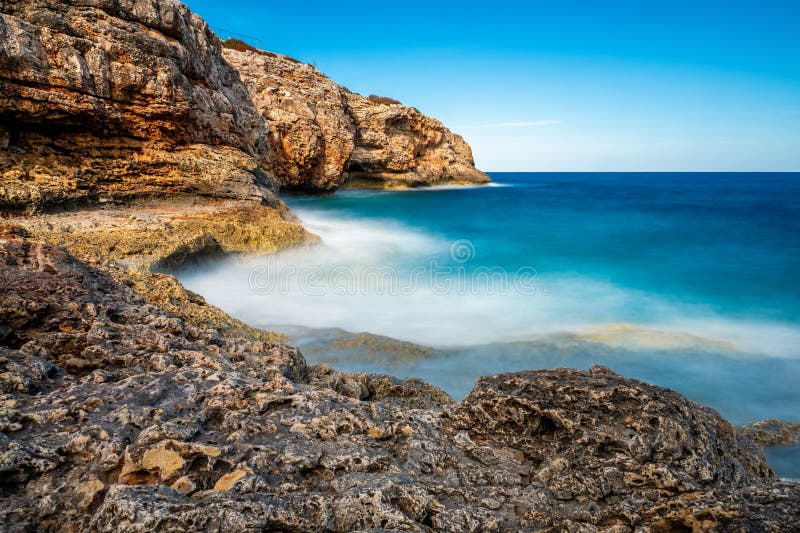 Scenic View of the Mallorca Shoreline with Crystal Blue Water, Spain ...