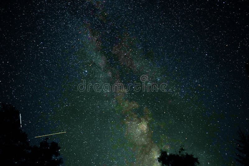 Scenic View of a Mesmerizing Starry Sky at Night Stock Image - Image of ...